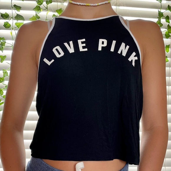 PINK Victoria's Secret | Tops | A Black Love Pink Top From Pink | Poshmark